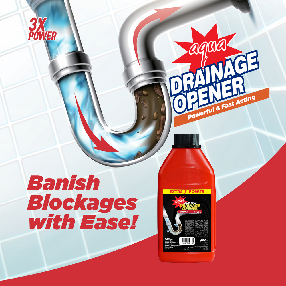 Aqua Drain Opener powder | Clogged drain opener 500 Gram