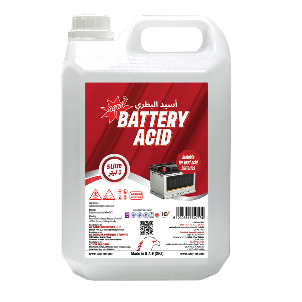 Aqua Battery Acid 5 ltr | lead acid battery fluid | Saqrme